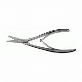 Cottle Septum Scissors, angled handles, serrated blades